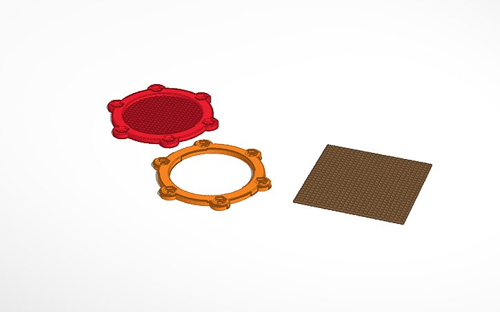 3D design V2 Round Mesh Cover for 2.5in Hole - Tinkercad