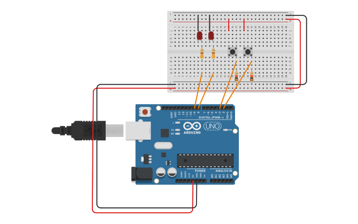 Circuit design Exercise 5.1 - Polling Counter - Tinkercad