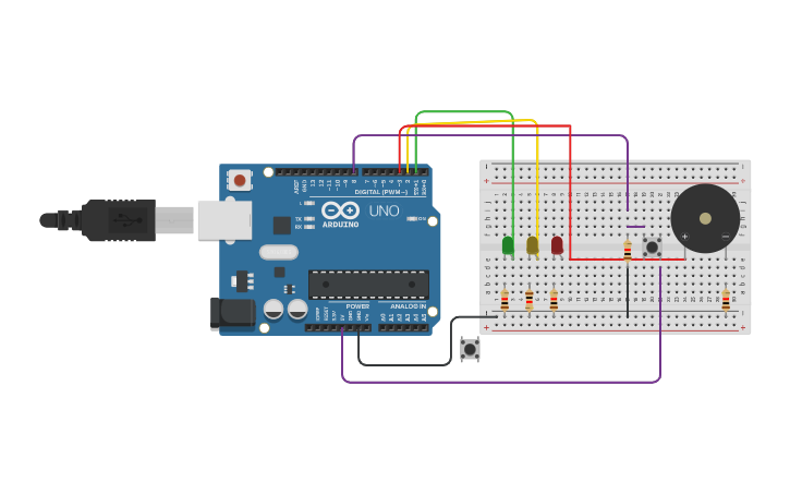 Circuit design Circuito con Sonido - Tinkercad
