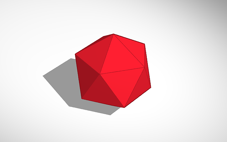 3D design Hrací kostka 20stěnná - Tinkercad