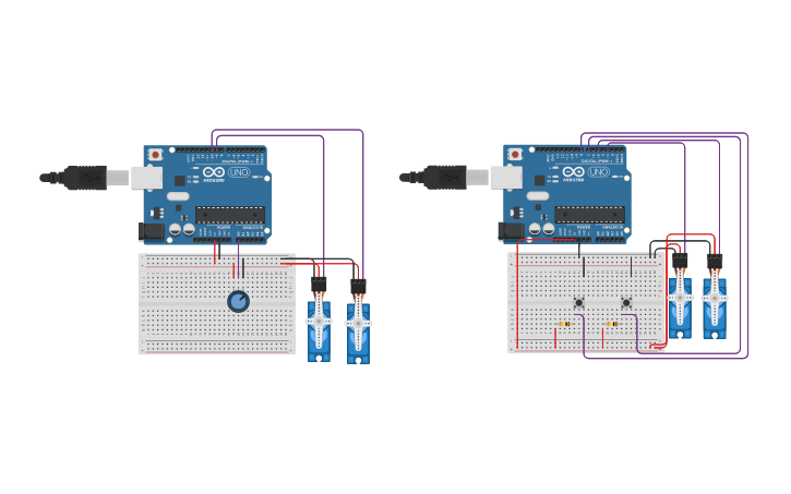 Circuit design Servo - Tinkercad