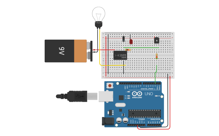 Circuit design EJERCICIO RELE | Tinkercad