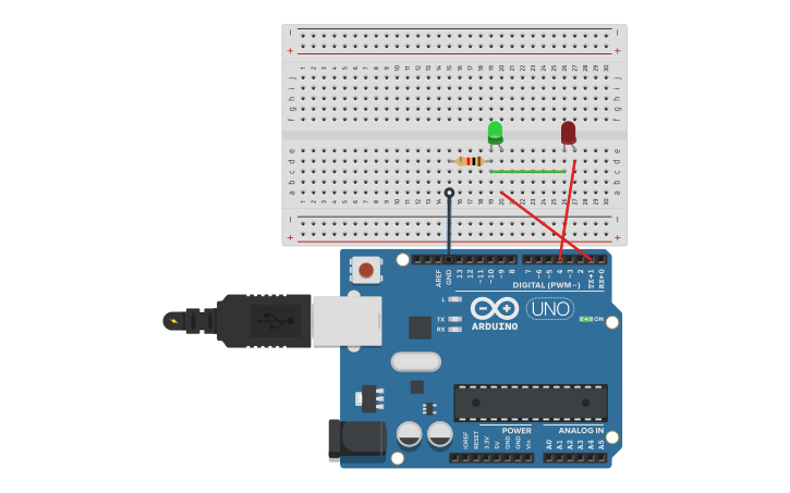 Circuit design Práctica Arduino 1 Youssarara y Anaya - Tinkercad