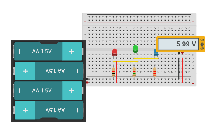 Circuit design battery level indicator | Tinkercad
