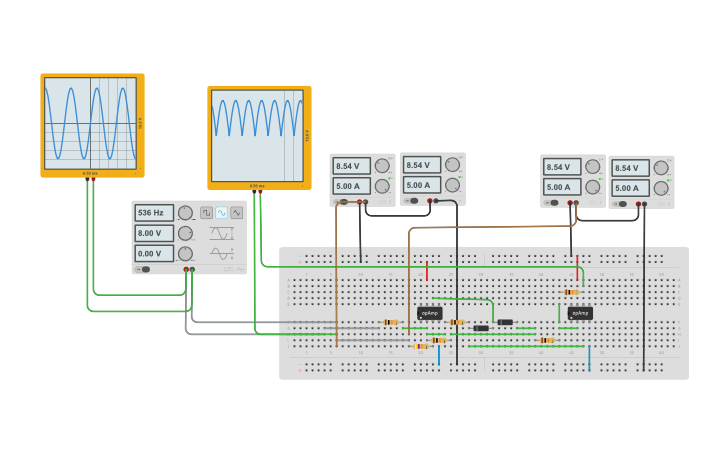 Circuit design Precision Full-Wave Rectifier : Brenda Lopez - Tinkercad