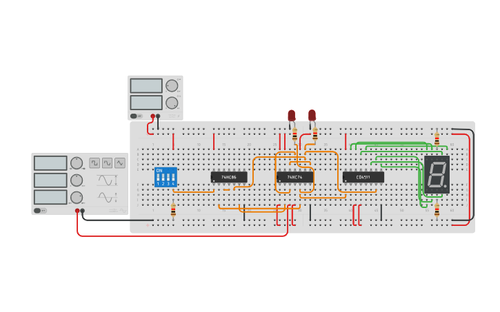 Circuit Design Updown Counter Tinkercad 