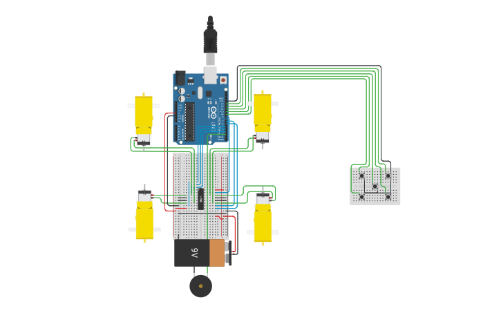Circuit design IMPLEMENTASI UTS | Tinkercad