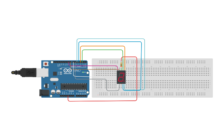 Circuit design Seven Segment - Tinkercad