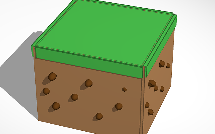 3D design Bloque tierra minecraft - Tinkercad