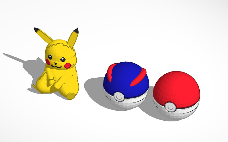 3D design Clay Pokemon and Pokeballs 3D Model | Tinkercad