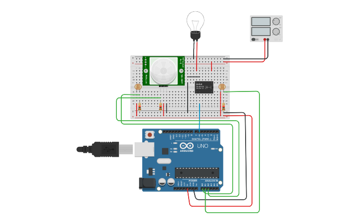 Circuit design Countryside House Lighting system - Tinkercad Circuit design Countryside House Lighting system - Tinkercad