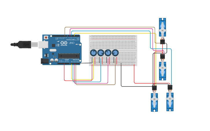 Circuit design Arduino Based Robotic Arm (Pick up) - Tinkercad