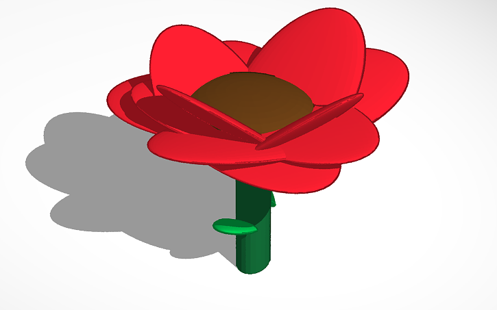 3D design Rose with Leaves | Tinkercad