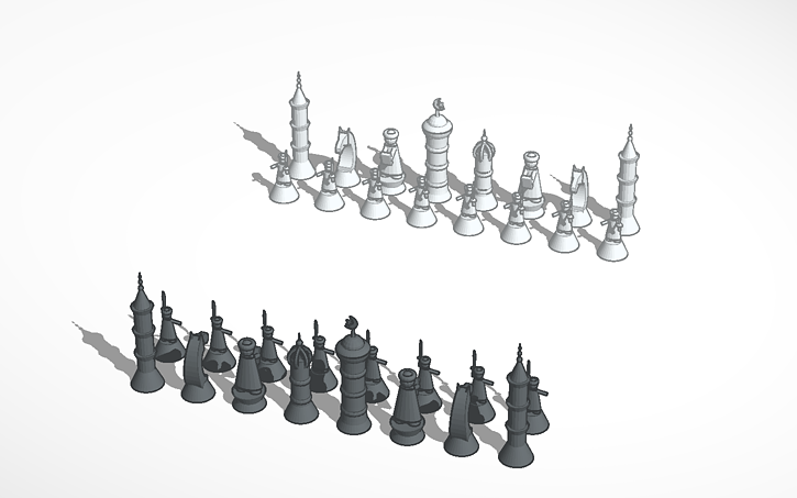 3D design Islamic Chess Set | Tinkercad