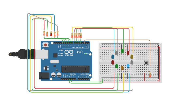 Circuit design RULETA | Tinkercad