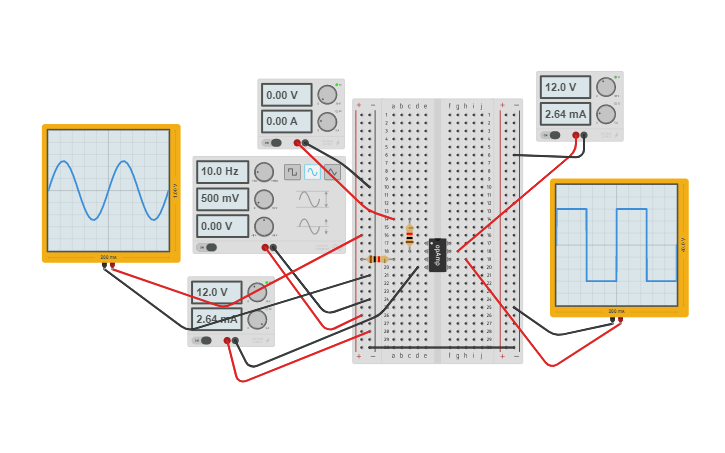 Circuit design voltage comparator - Tinkercad