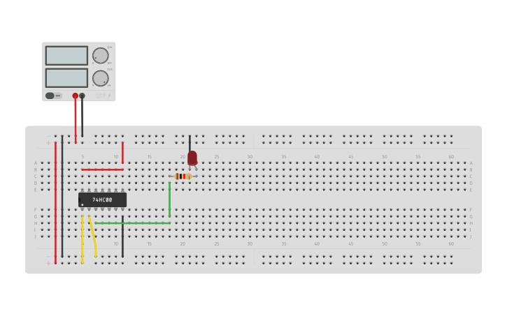 Circuit design 74LS00 - Tinkercad