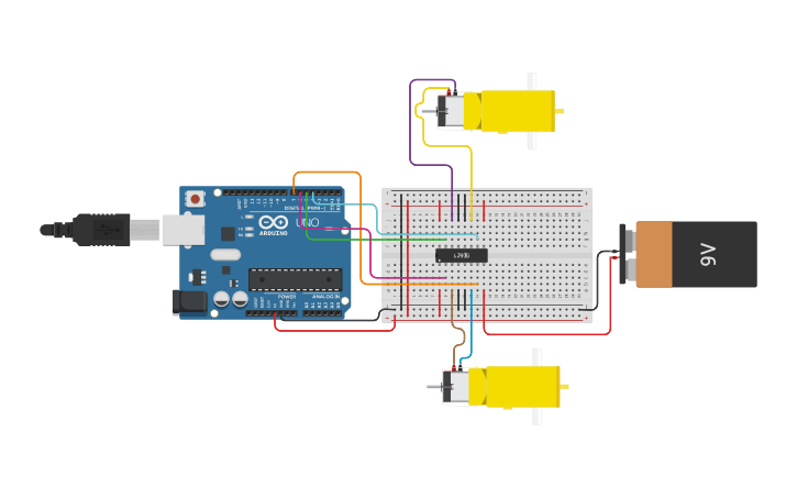 Circuit design Carrito Seguidor De Líneas Con Arduino. - Tinkercad