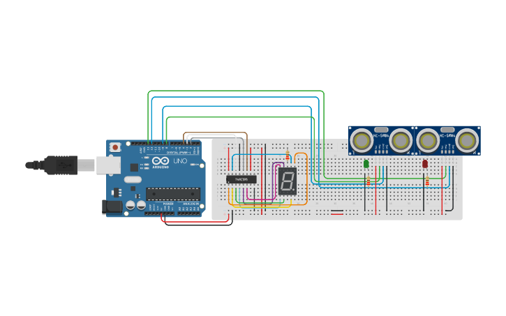 Circuit Design Bi Directional Visitor Counter Tinkercad