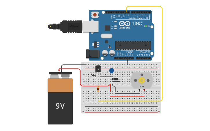 Circuit design TRANSISTORS AND DC MOTORS 4C | Tinkercad