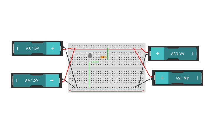 Circuit design Circuito en serie con led blanca Juan Sebastian Gomez Jerez 807 | Tinkercad