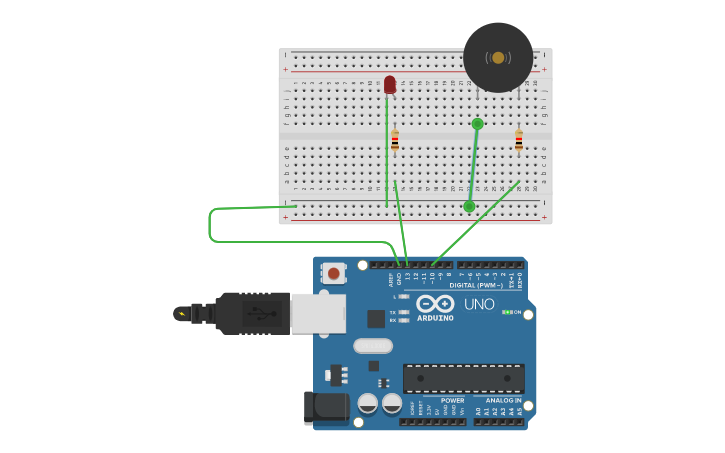 Circuit design Arduino-Buzzer-led-BredBoard | Tinkercad Circuit design Arduino-Buzzer-led-BredBoard | Tinkercad