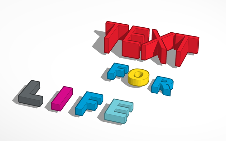 3D design Text For Life | Tinkercad