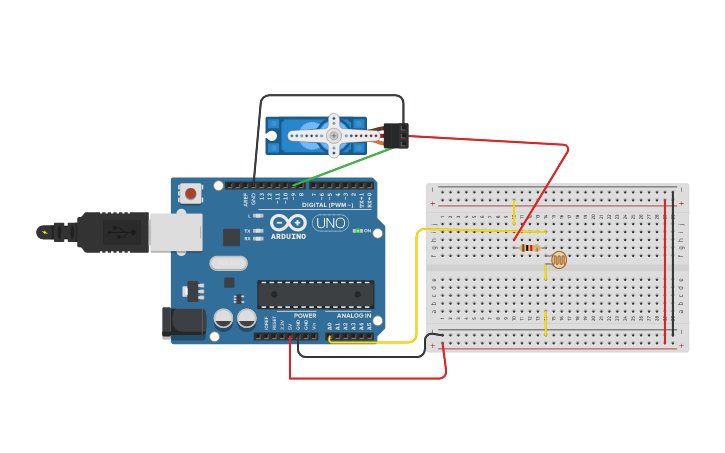 Circuit Design Fotoresistencia Tinkercad