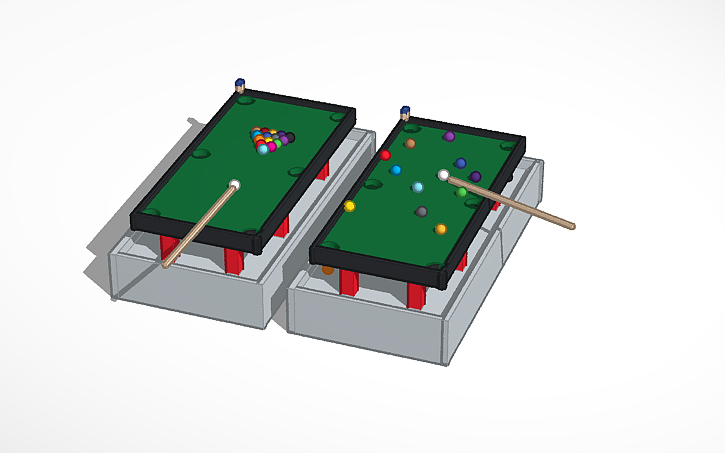 3D design pool table - Tinkercad