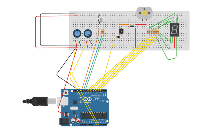 Circuit design Lab 8 Joystick, arduino, and a fan - Tinkercad