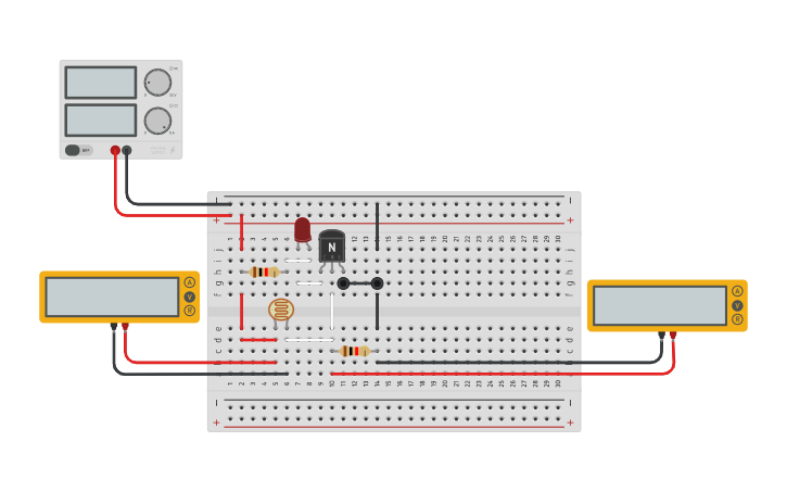 Circuit design Transistor Lab 4b | Tinkercad
