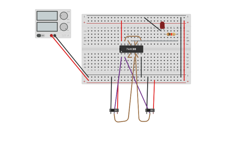 Circuit design Ex OR gate using Nand - Tinkercad