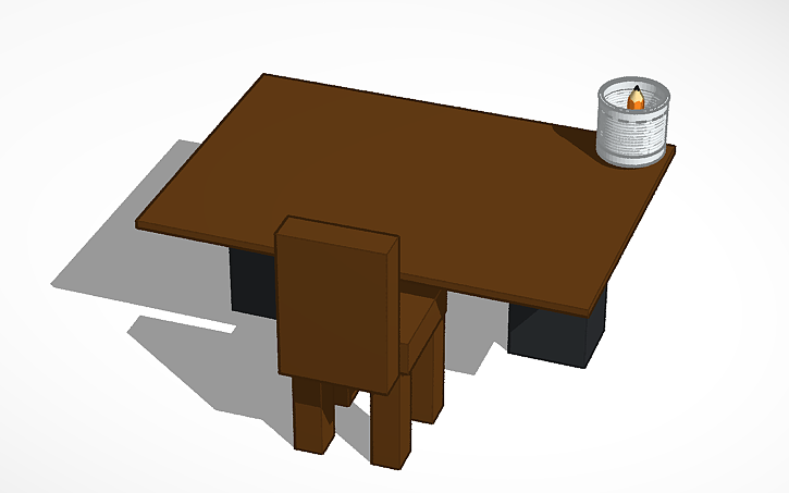 3D design Chair and table | Tinkercad