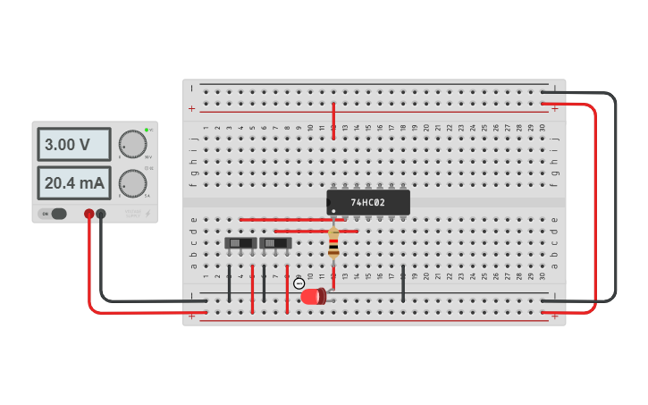 Circuit design 7402 - Tinkercad