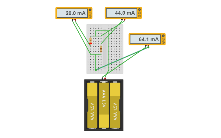 Circuit Design Parallel Resistors Tinkercad