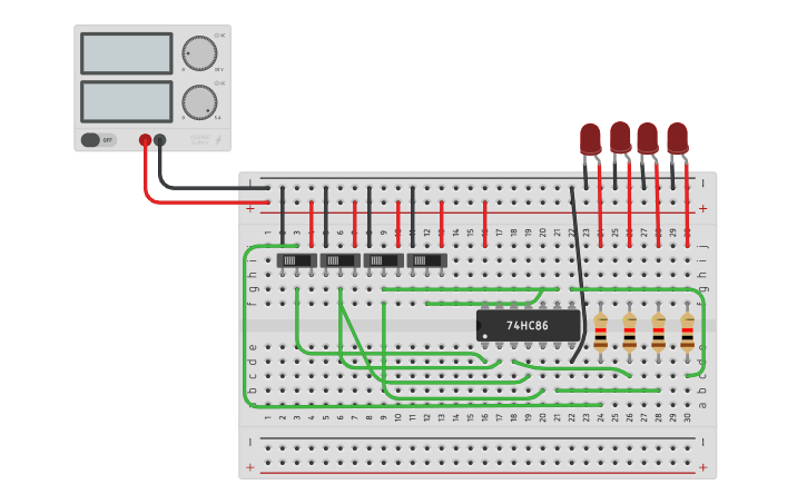 Circuit Design Exp 4 Binary To Gray Converter Tinkercad