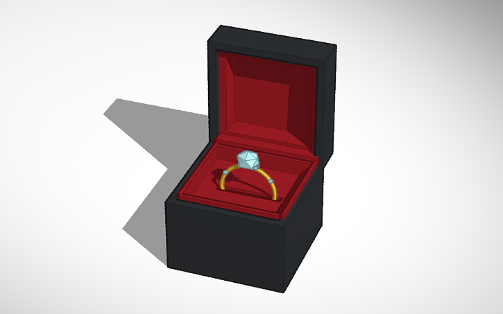 3D design Engagement Box and Ring - Tinkercad