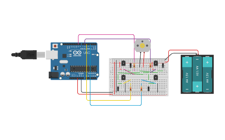Circuit design H-Bridge :| - Tinkercad