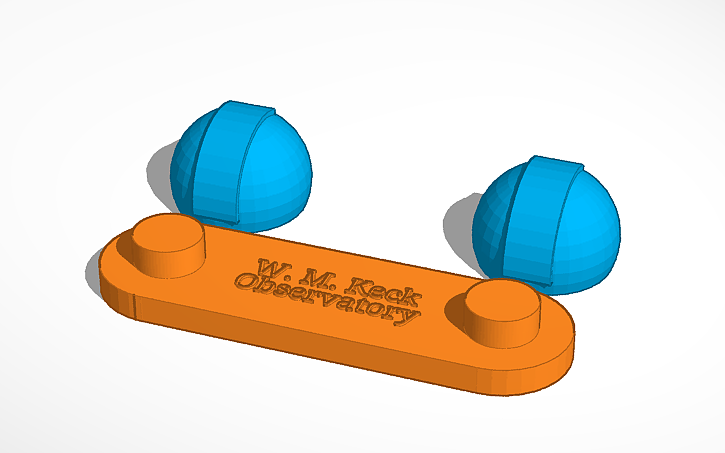 3D design Keck Observatory with adjustable domes - Tinkercad