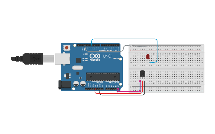 Circuit design Sensor de Pulso Cardiaco - Tinkercad