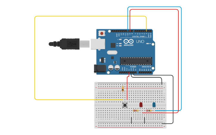 Circuit design Fade di due LED a frequenze diverse con uso di interrupt ...