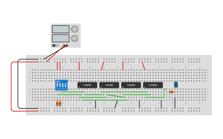 Circuit design XNOR Gate - Tinkercad
