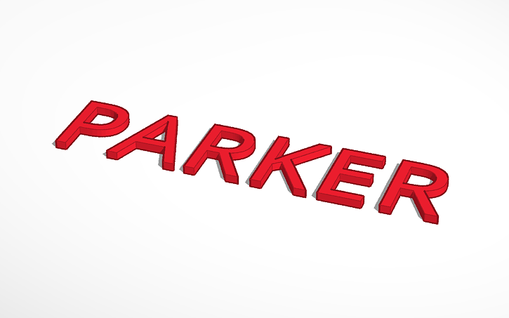 3D design Parker Name Tag Letters | Tinkercad
