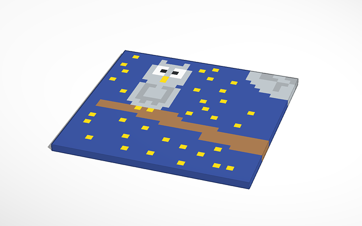 3D design Pixel Art Contest Entry Night Owl - Tinkercad