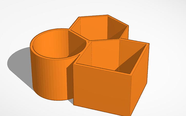 3D design Tri-Shape Planter - Pen Holder - Desk Organizer - Tinkercad