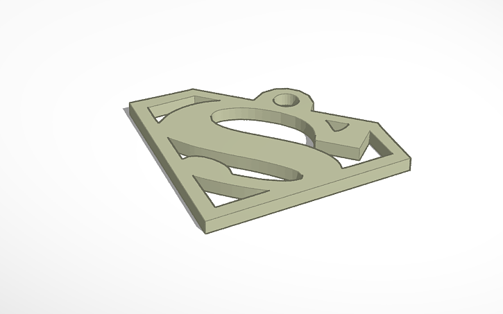 3D design Superman Keychain - Tinkercad