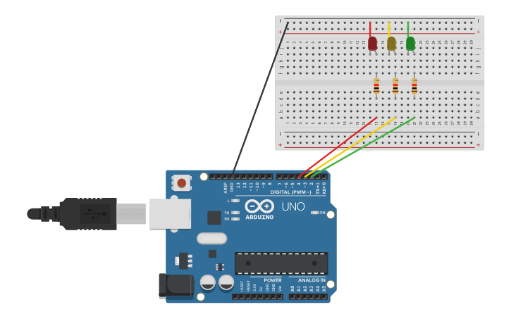 Circuit Design 6110613202 Traffic Light Tinkercad