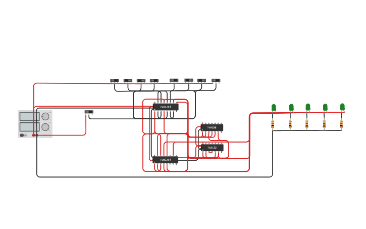 Circuit design BCD Adder Using IC 74HC283 (Assn 2) | Tinkercad