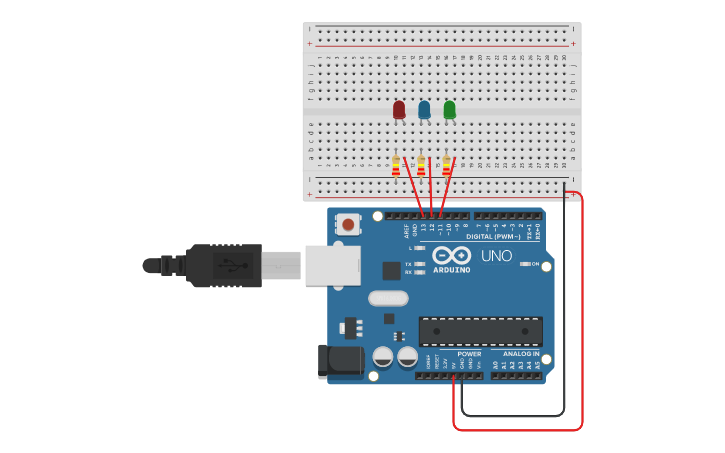 Circuit design Breadboard Arduino - Tinkercad
