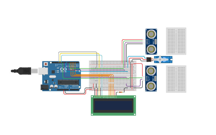 Circuit design Classwork SMART PARKING - Tinkercad